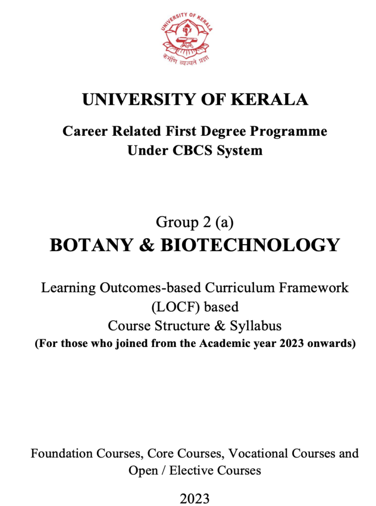 Kerala University Syllabus 2024 BA BSc BCom 1st 3rd 6th Semester Exam Pattern